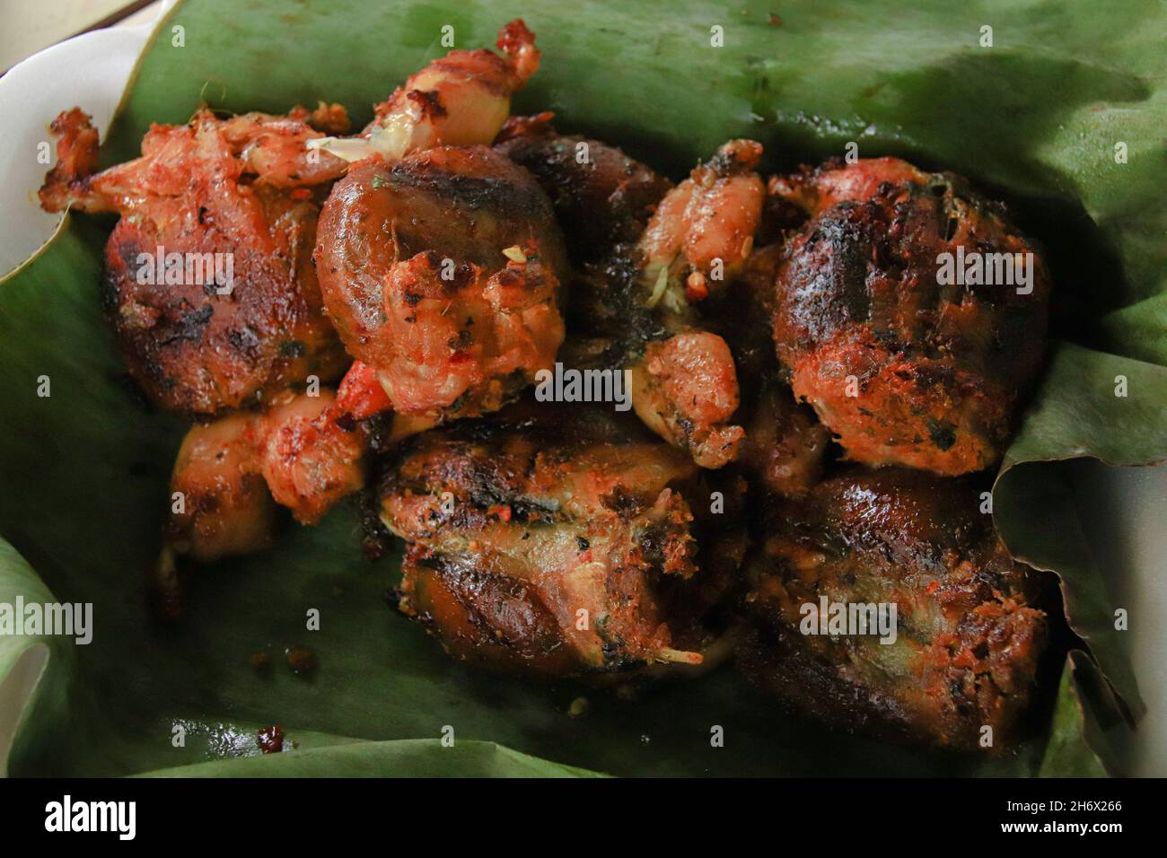 Close up of Kang Kep baob or Stuffed Frogs, a traditional Khmer Food ...