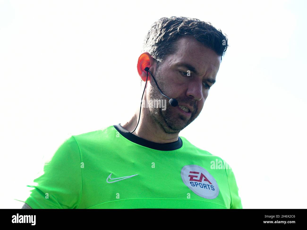 LONDON, ENGLAND - OCTOBER 3, 2021: English assistant referee Adam Nunn ...