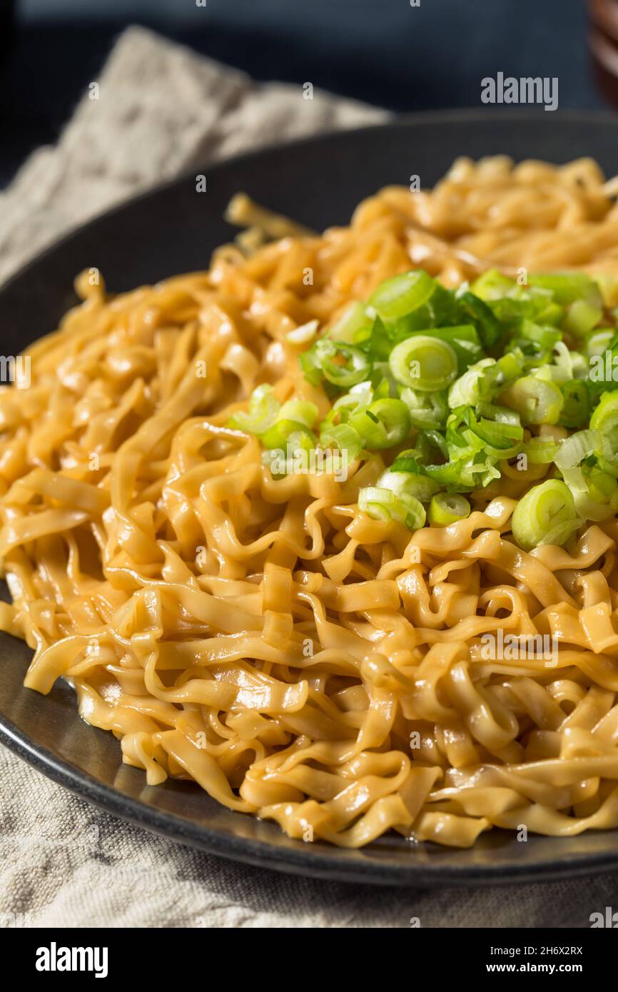 Homemade Spicy Soy Scallion Noodles Ready to Eat Stock Photo - Alamy