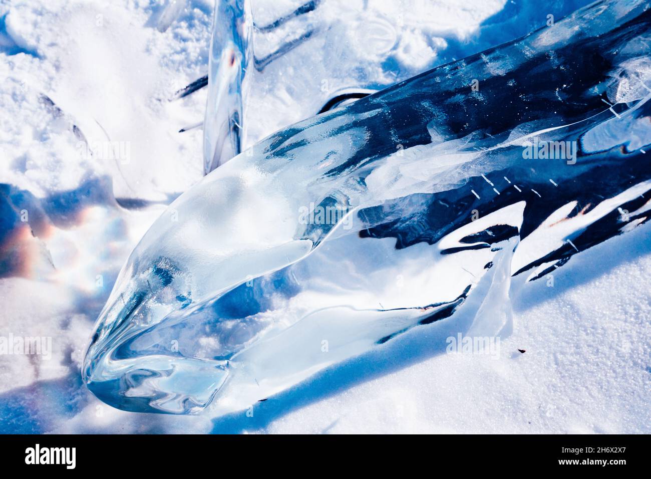 Blocks of ice gleaming in the sun. Arctic winter background. Winter ice ...