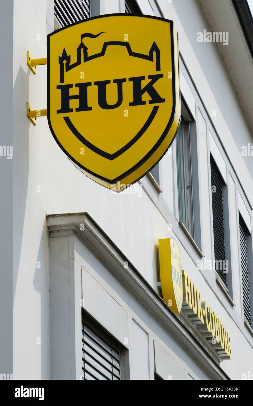 Sign And Logo HUK Coburg, North Rhine-Westphalia, Germany, Europe Stock ...