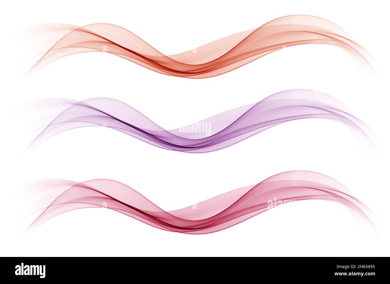 Abstract wavy shapes. Set of vector colored waves. Design element Stock ...
