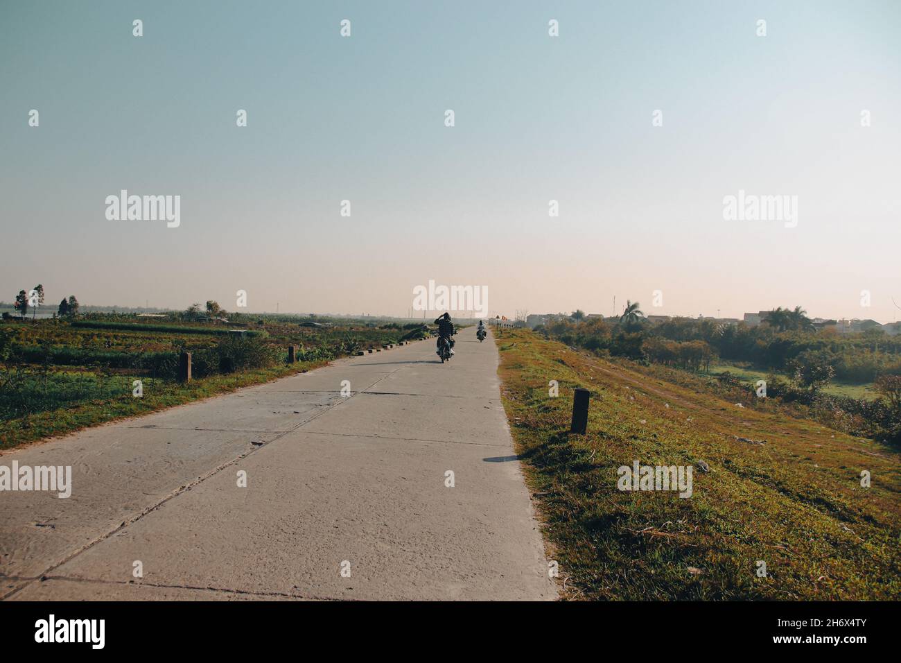 Scenic view of the countryside roads on the outskirts of Hanoi, Vietnam ...