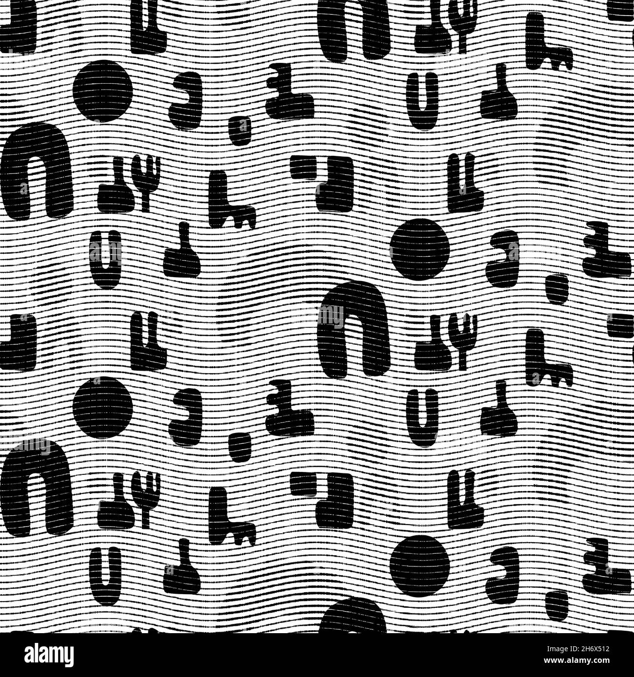 Seamless geometric black white woven herringbone style texture. Two ...