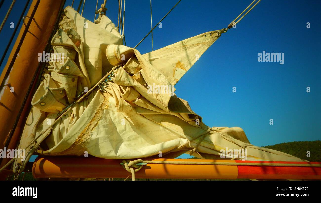 main sail before hoisting Stock Photo - Alamy