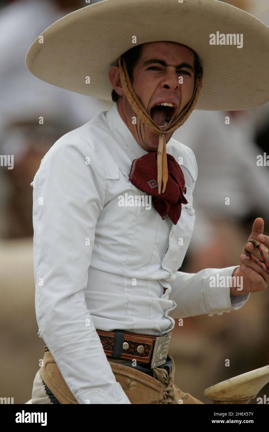 Man in charro costume. The symbol of Mexico is the charro or (cowboy ...