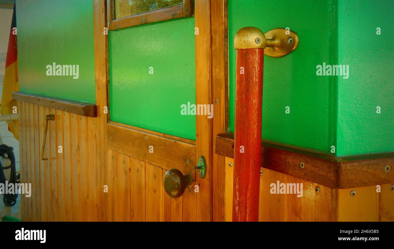 section of a wheelhouse in green and bronze Stock Photo - Alamy