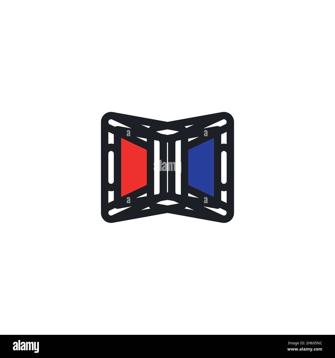 3D cinema flat icon. Simple style 3d cinema theater poster background ...