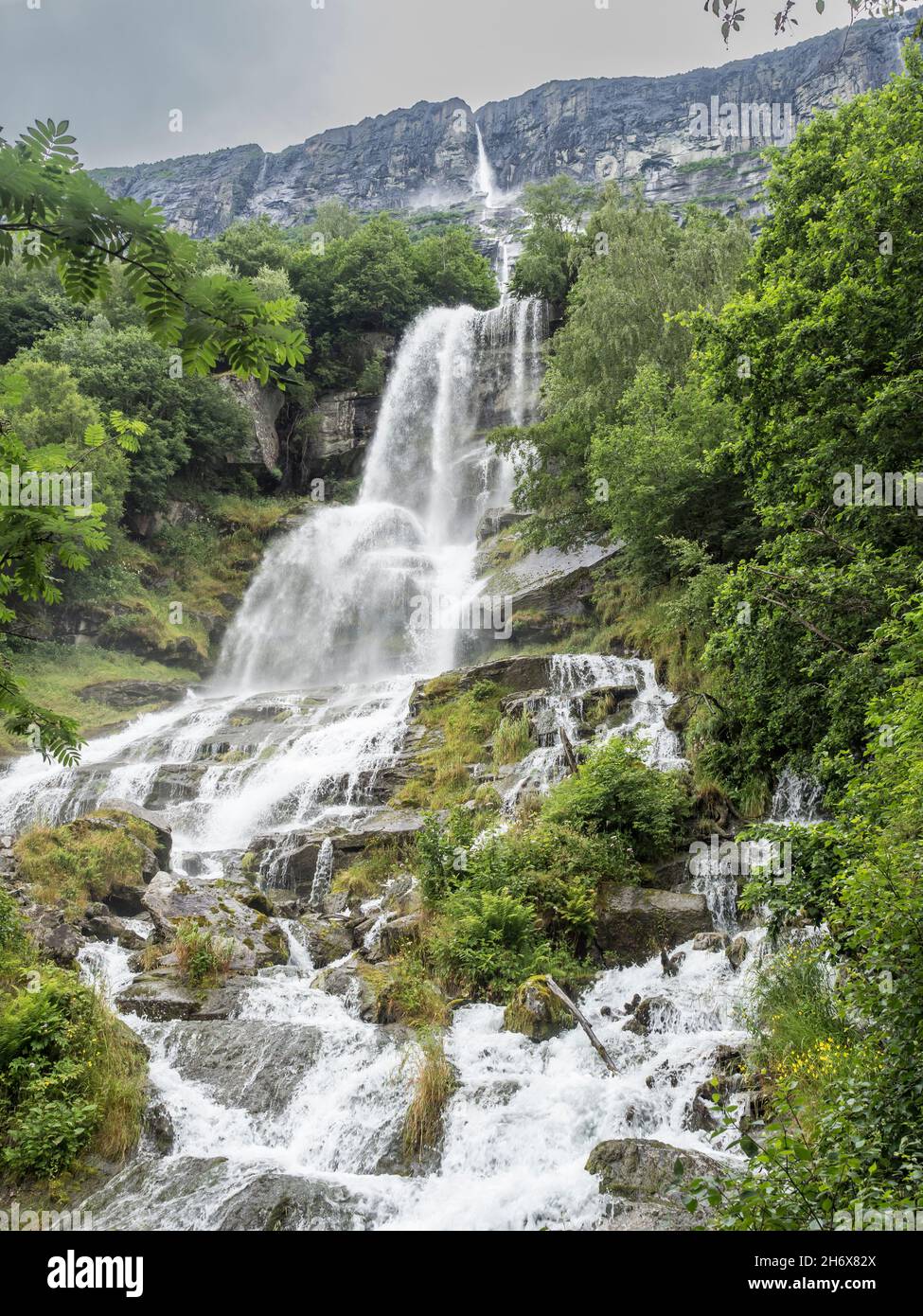 Waterfall Vinnufossen in the Sunndal valley near Sunndalsora, one of ...
