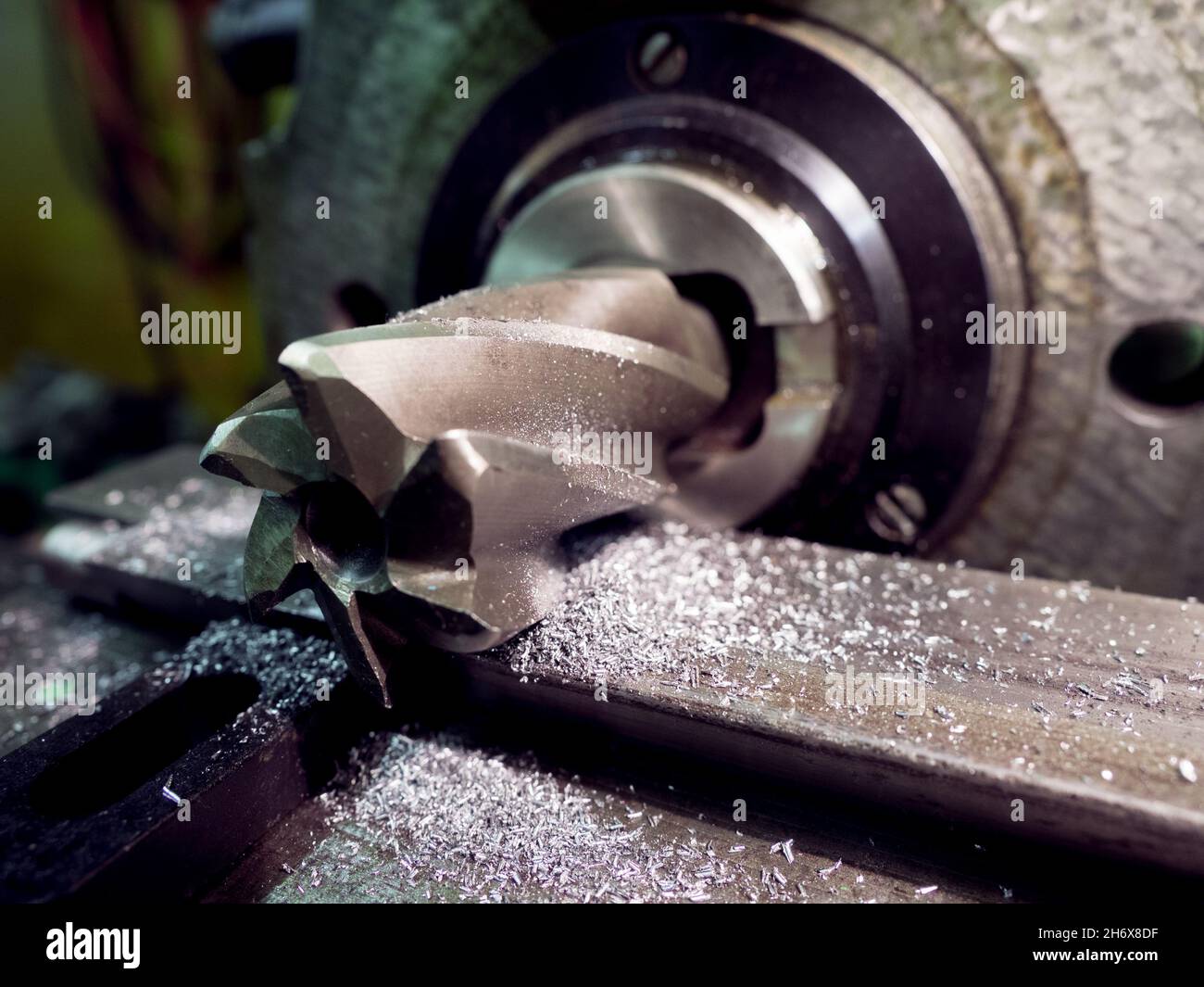 Worker operating lathe machine in hi-res stock photography and images ...