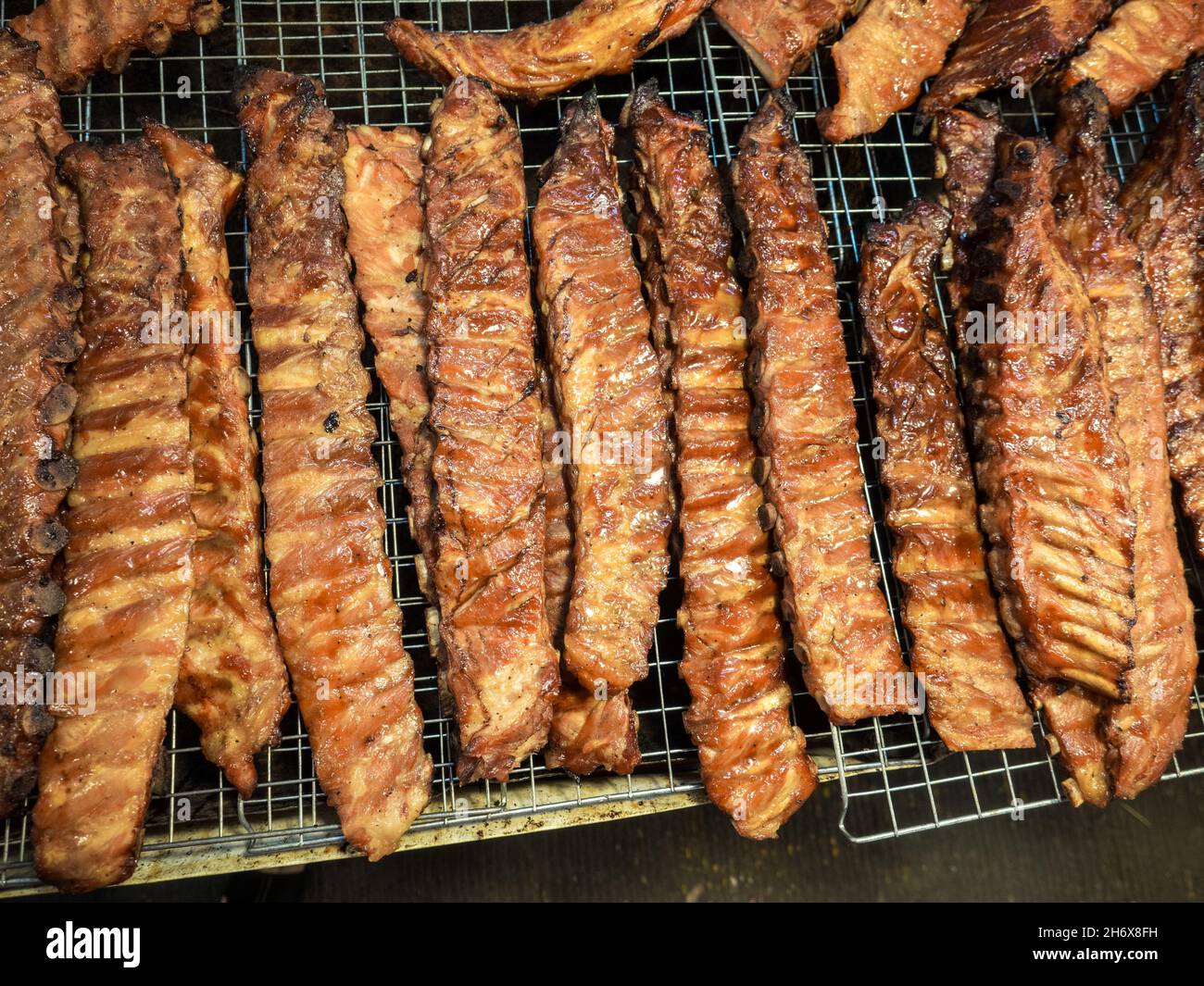 Grilled pork ribs Stock Photo - Alamy