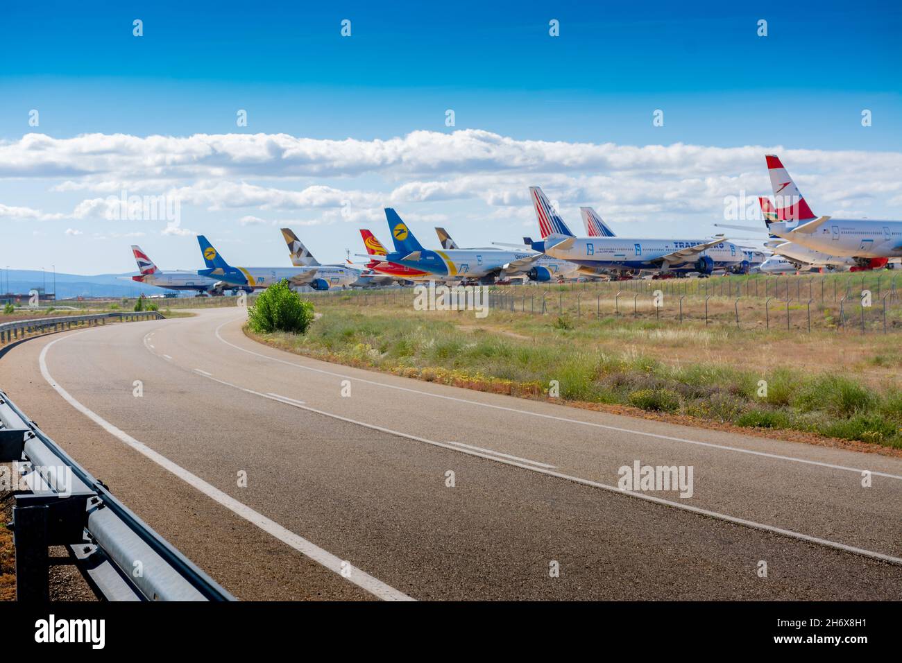 Caude, Teruel, Spain. 13th July, 2021 - Teruel Aerodrome, the largest ...