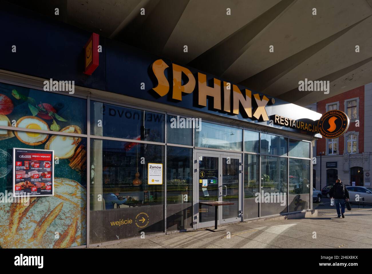 Popular chain restaurant SPHINX in downtown Katowice (SL Stock Photo ...