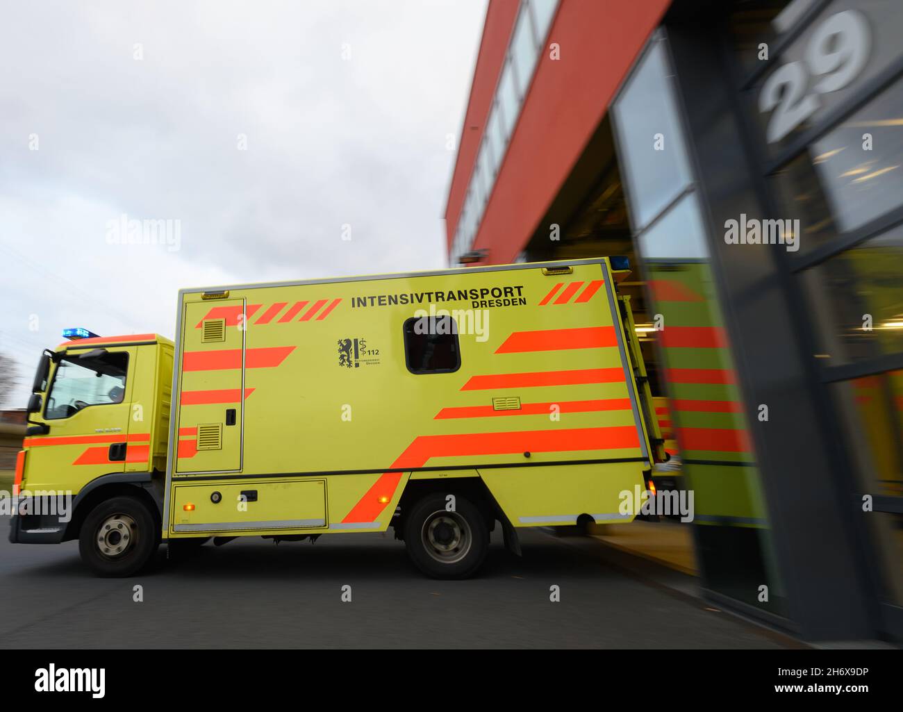 Dresden, Germany. 18th Nov, 2021. An intensive care transport vehicle ...