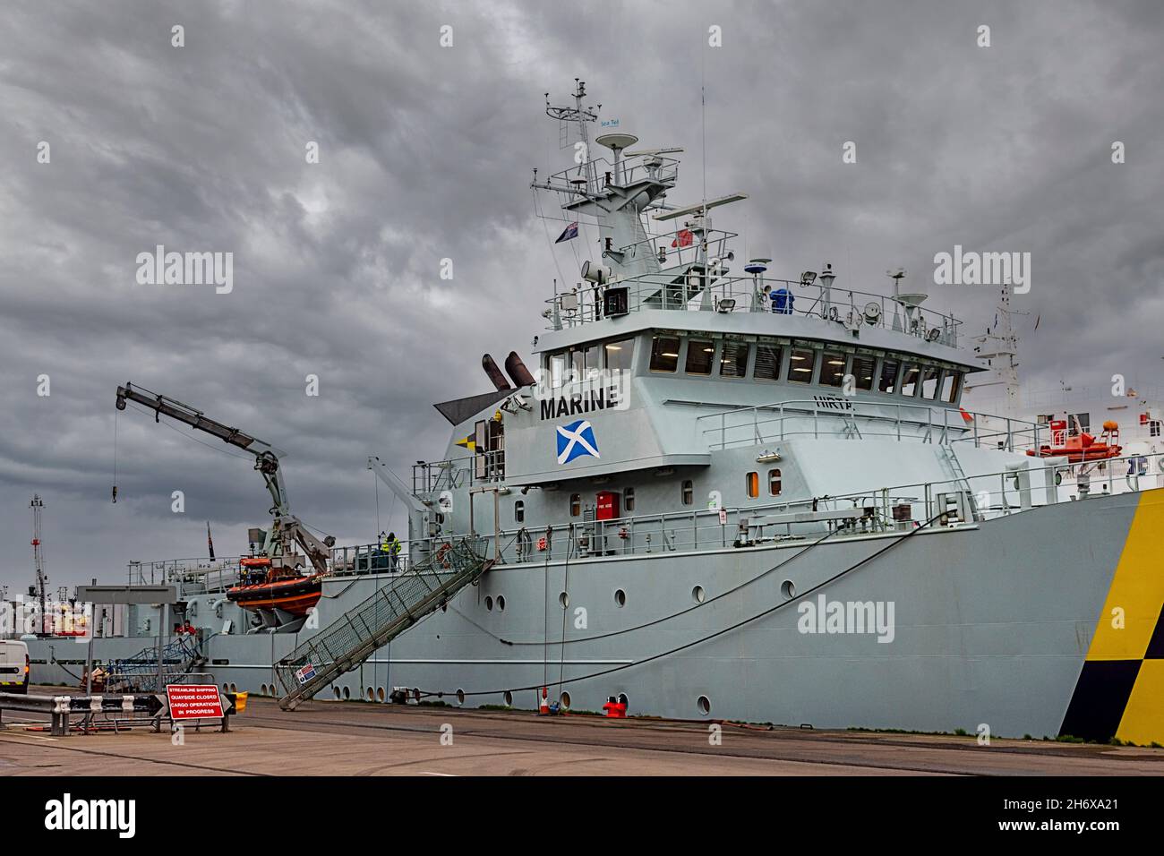 ABERDEEN CITY CENTRE SCOTLAND HARBOUR AT TRINITY QUAY MOORED VESSEL ...