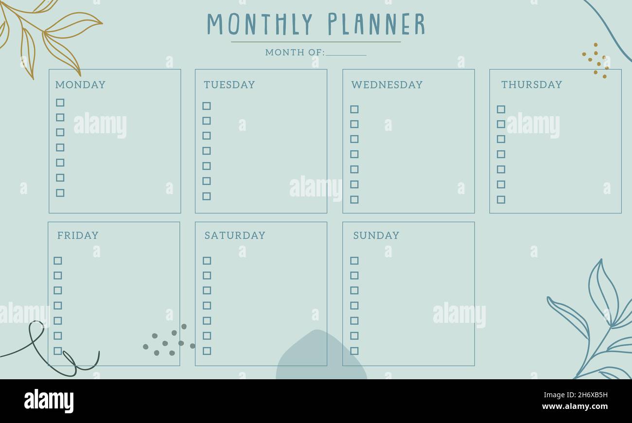 Monthly planner with abstract pattern design, vector. Modern design ...