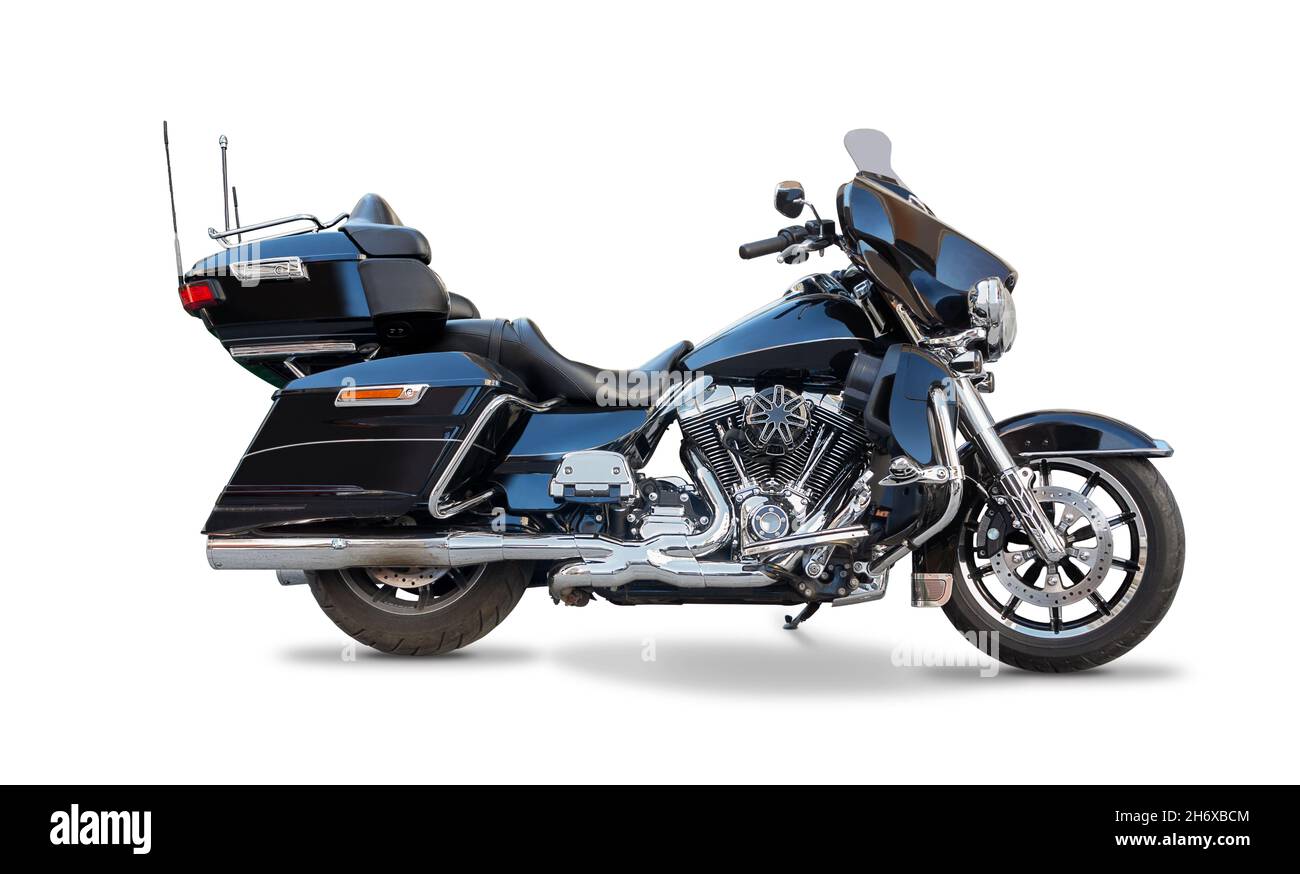 Motorcycle touring isolated on white background Stock Photo - Alamy