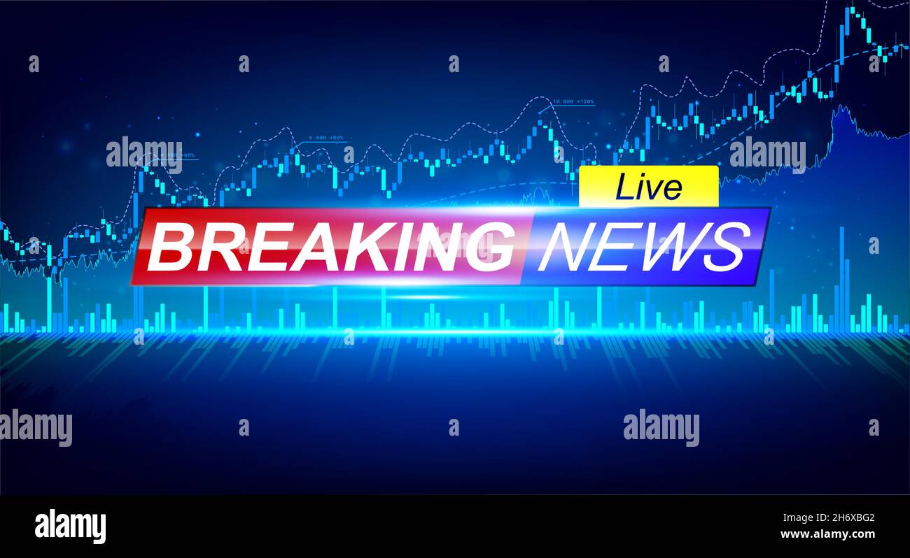 Business breaking news update in front of investment charts. Stock ...