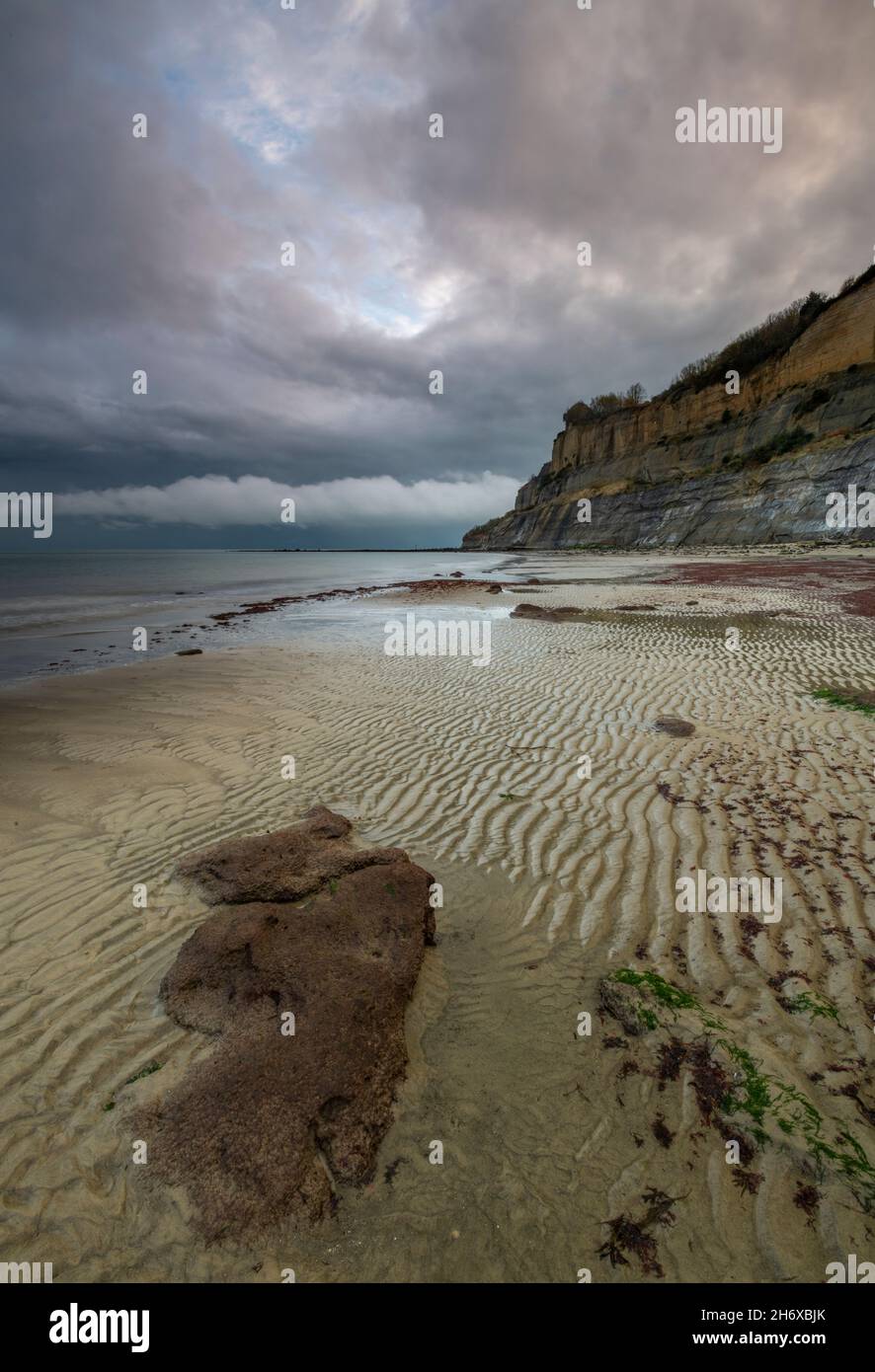 patterns in sandy beach at shanklin on the isle of wight coastline ...