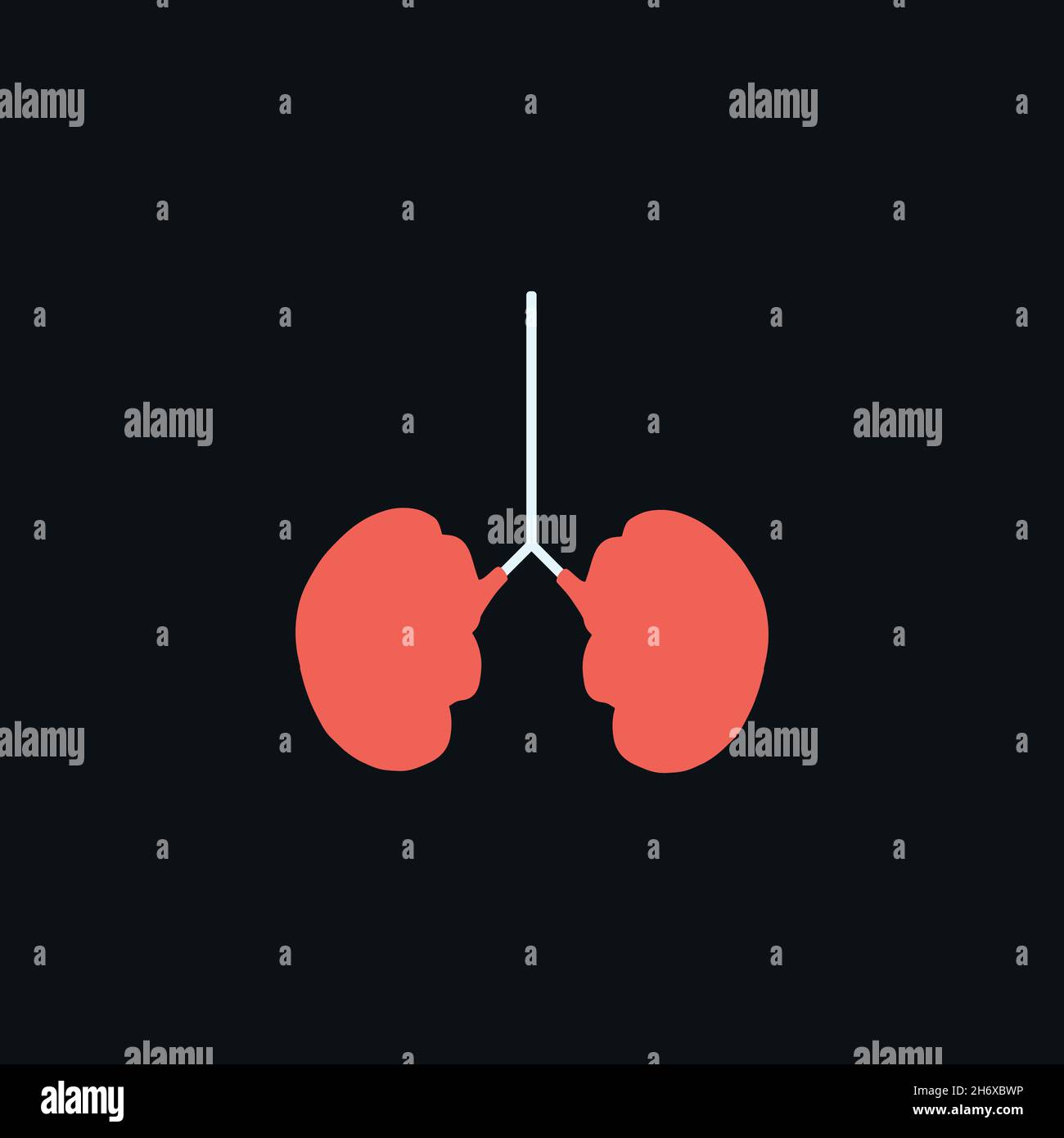 Lung flat icon. Simple style lung cancer poster background symbol. Logo ...