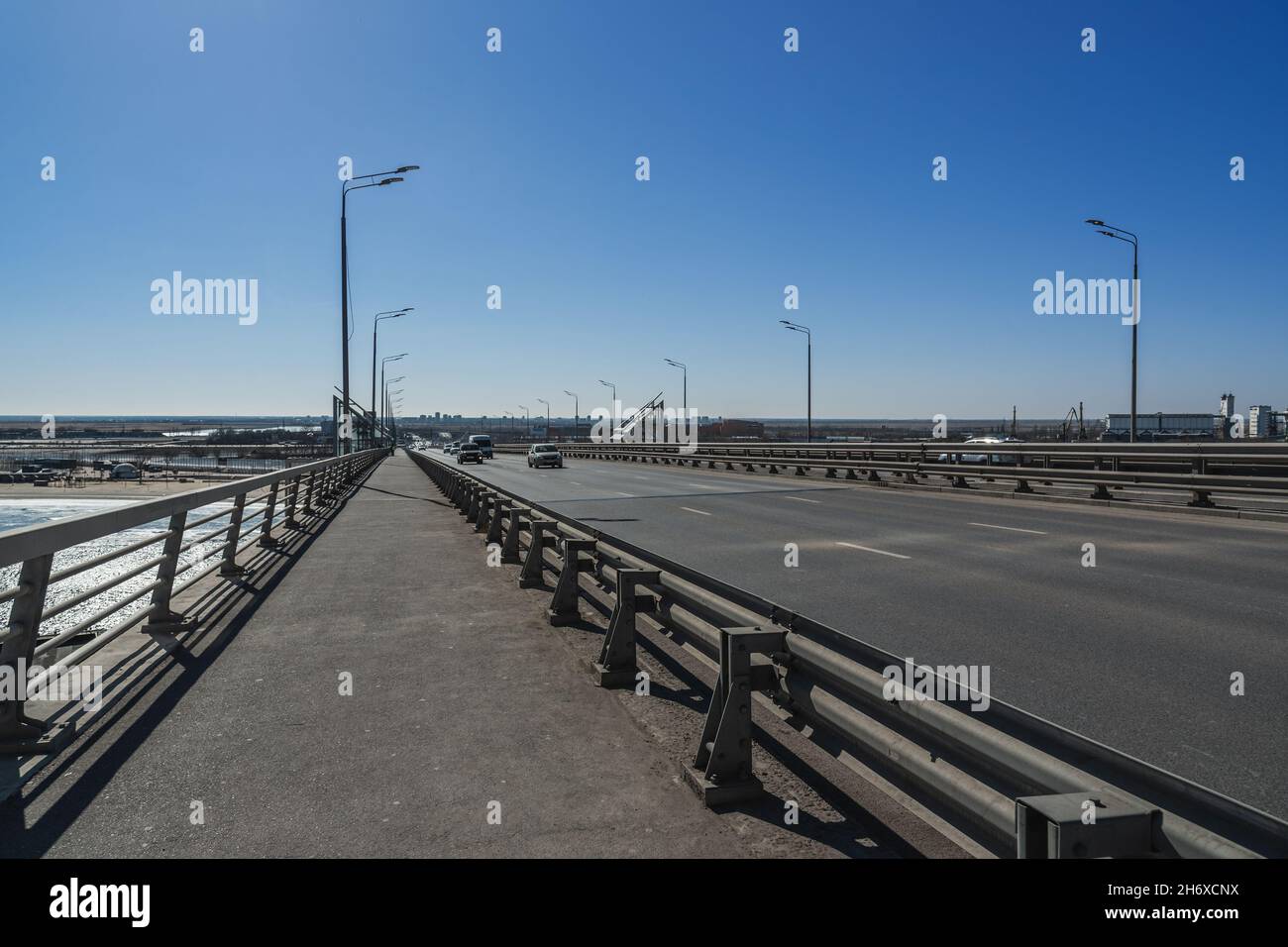 Rostov-on-Don, Russia - March 12, 2021: Road on Voroshilovsky bridge ...