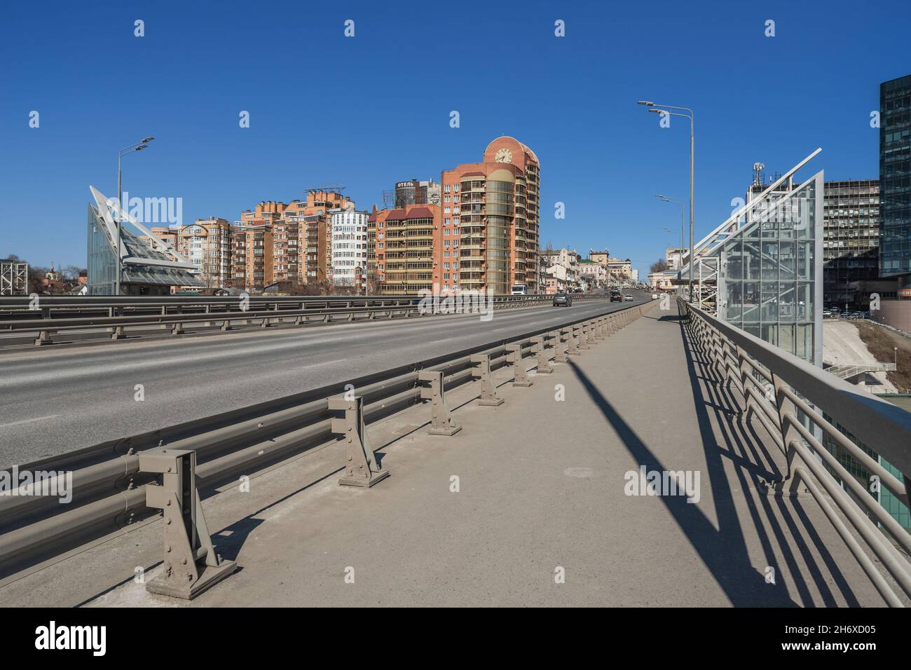 Rostov-on-Don, Russia - March 12, 2021: Panoramic view of city and bank ...