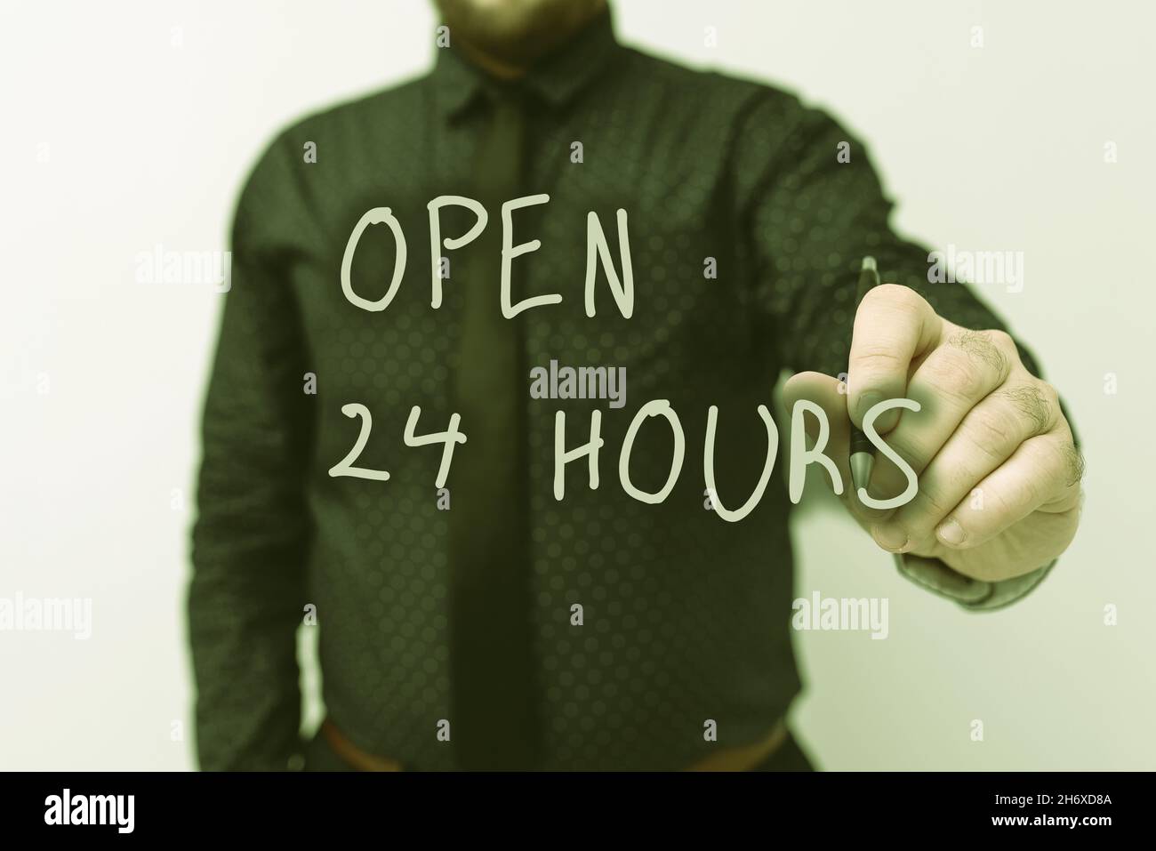 Inspiration showing sign Open 24 Hours. Business overview available all ...