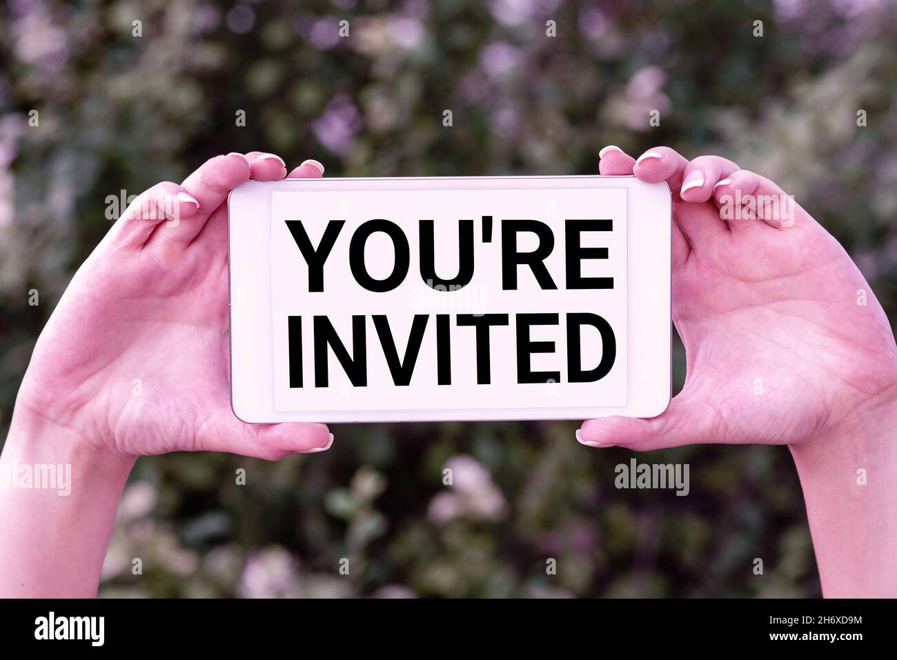 Hand writing sign You Re Invited. Business idea make a polite friendly ...