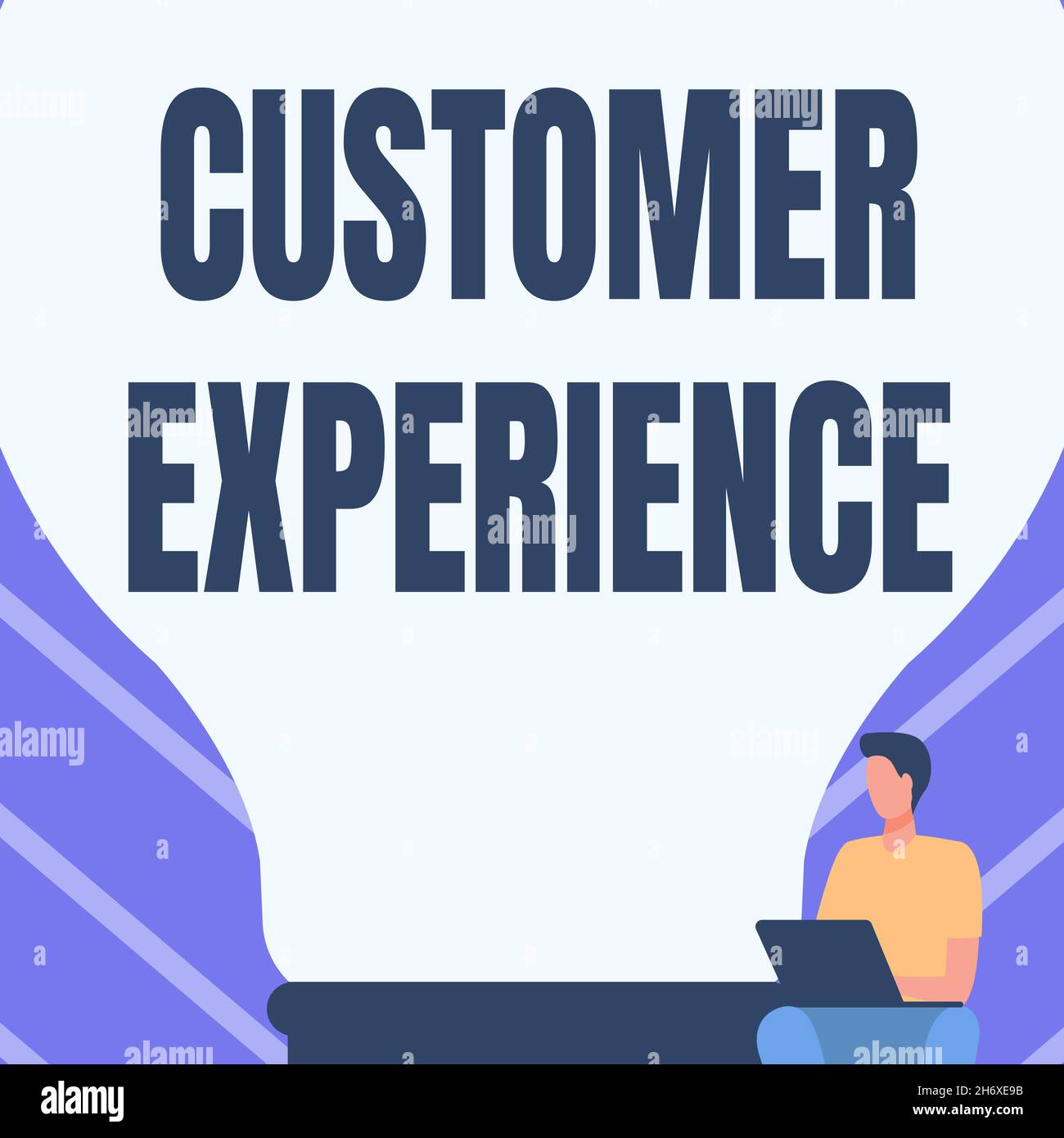 Text Sign Showing Customer Experience Word Written On Product Of Interaction Between