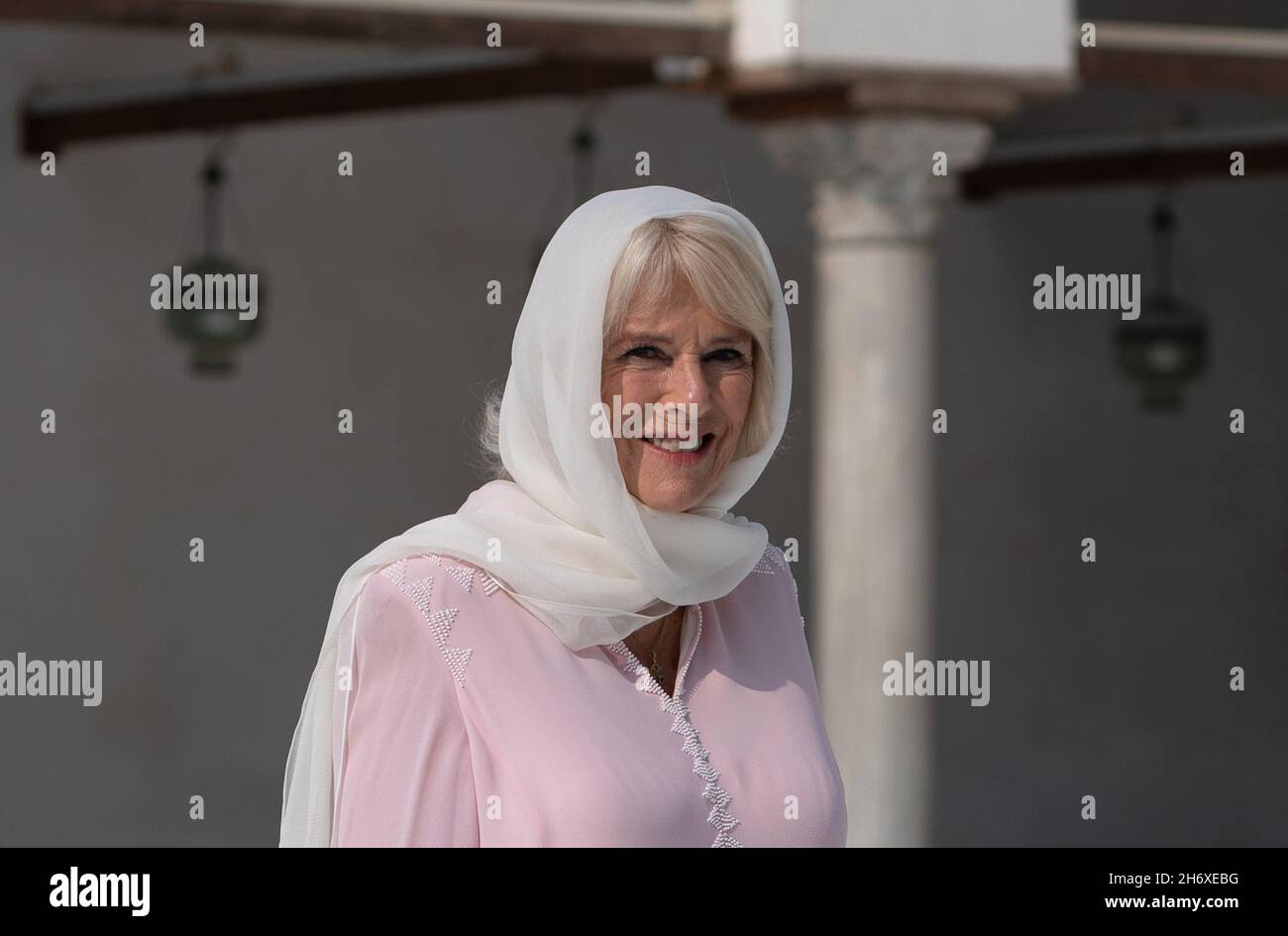 The Duchess of Cornwall during a visit to Al Azhar Mosque in Cairo ...