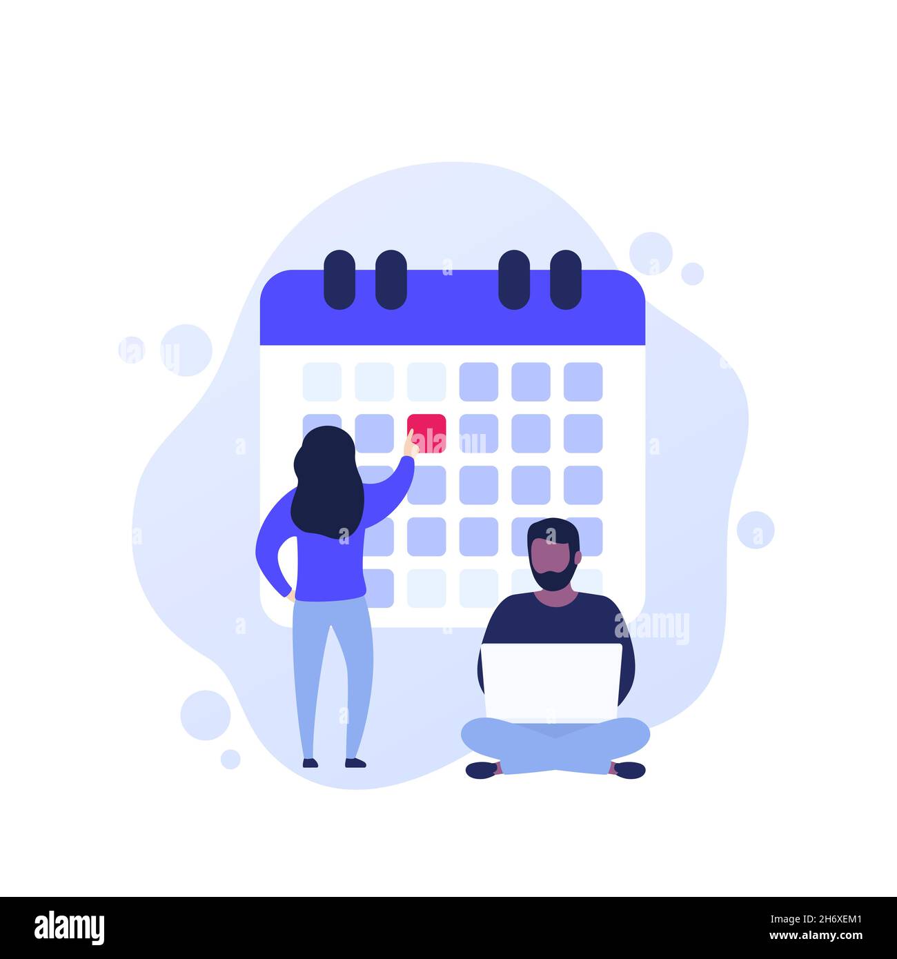 set a deadline, time management vector with people Stock Vector Image ...
