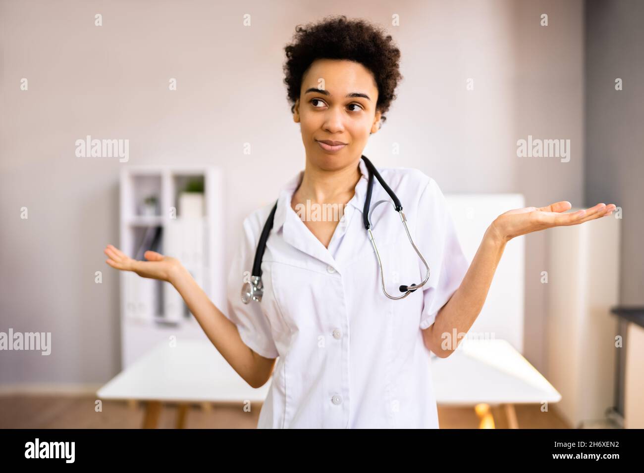 Healthcare Doctor Confusion. Confused Thinking African American Woman ...