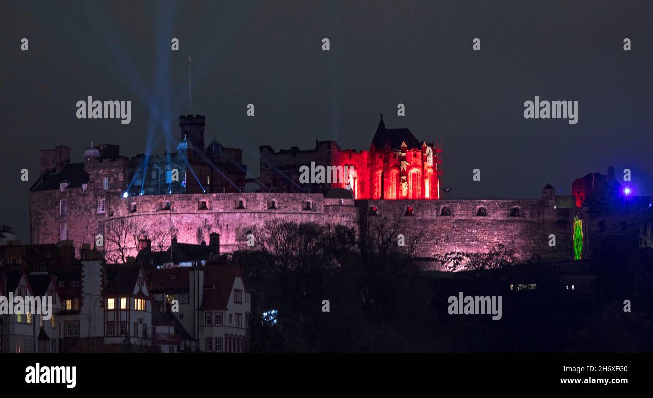 Colourful Illumination from the Edinburgh Castle of Light event ...