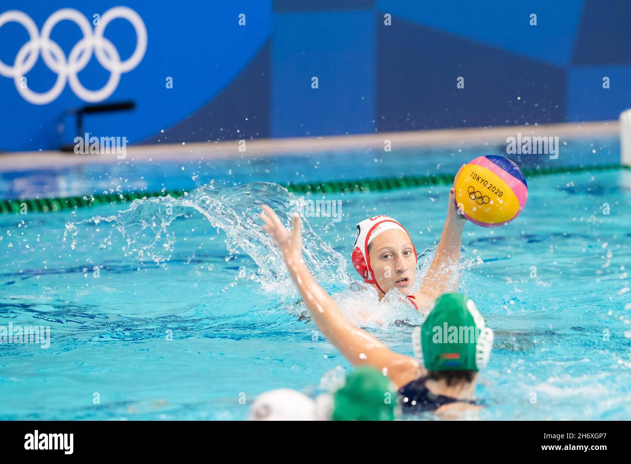 Tokyo, Japan. 28th July, 2021. Kyra Christmas (10) of Canada gets ready ...