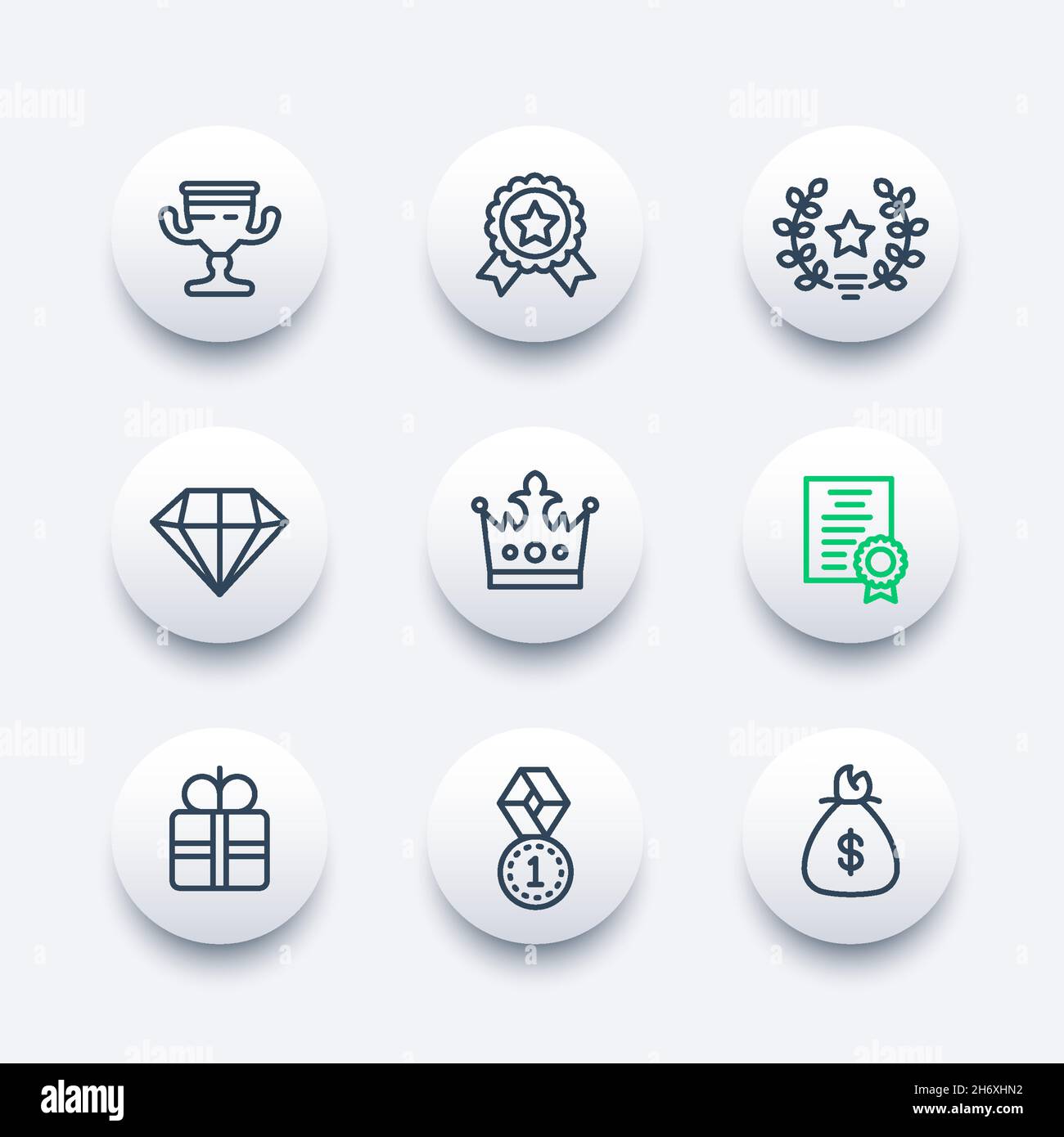 Rewards and prizes line icons set, vector Stock Vector Image & Art - Alamy
