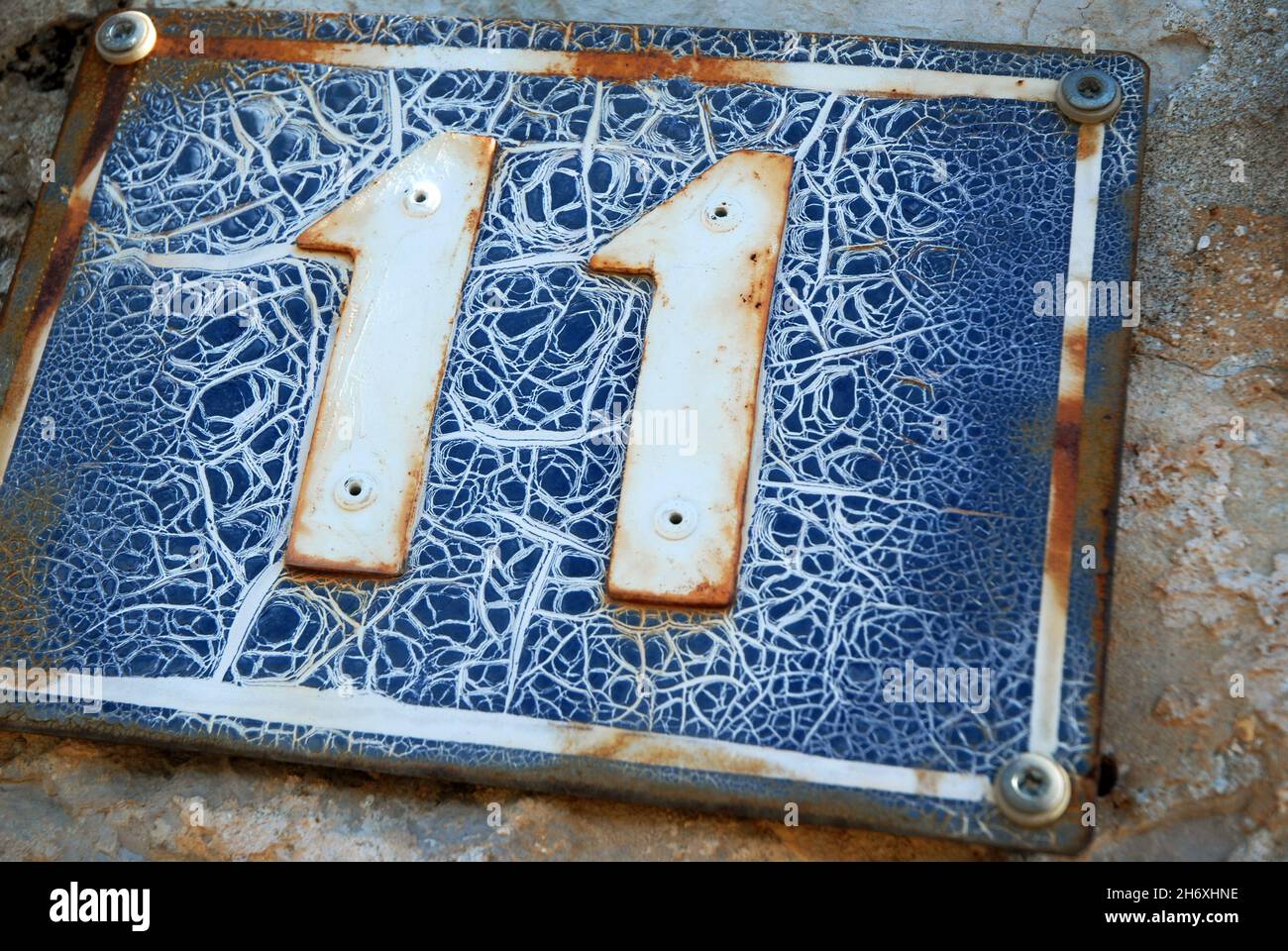 Old house number signs hi-res stock photography and images - Alamy
