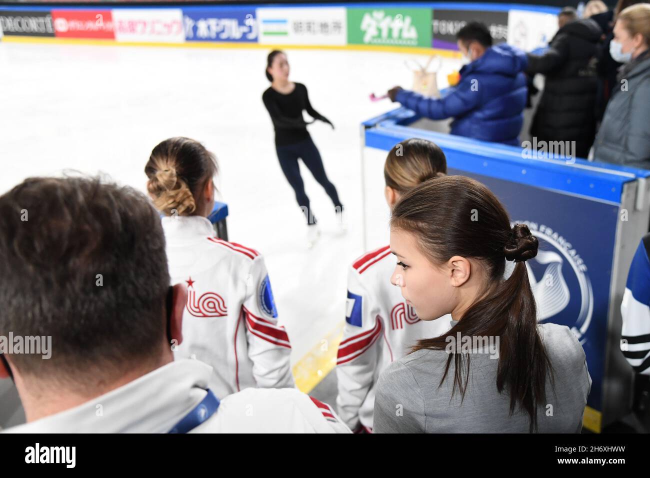 Anna SHCHERBAKOVA (Russia), during practice, at the ISU Grand Prix of ...