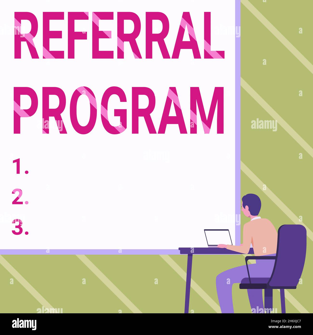 Conceptual display Referral Program, Word Written on internal ...