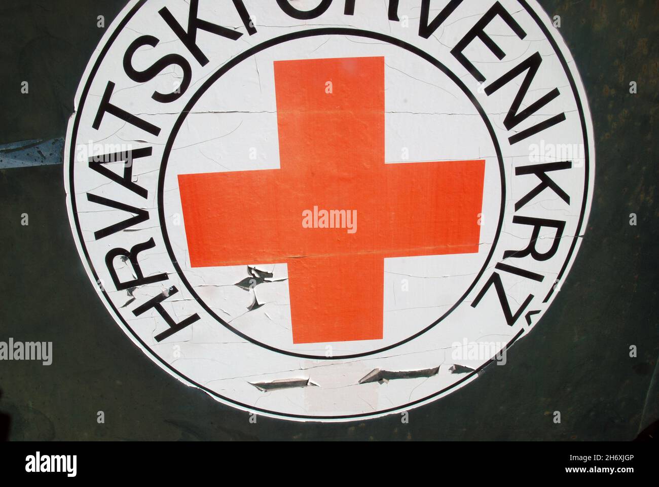 Red Cross sign outside ambulance station, Dubrovnik, Croatia Stock ...