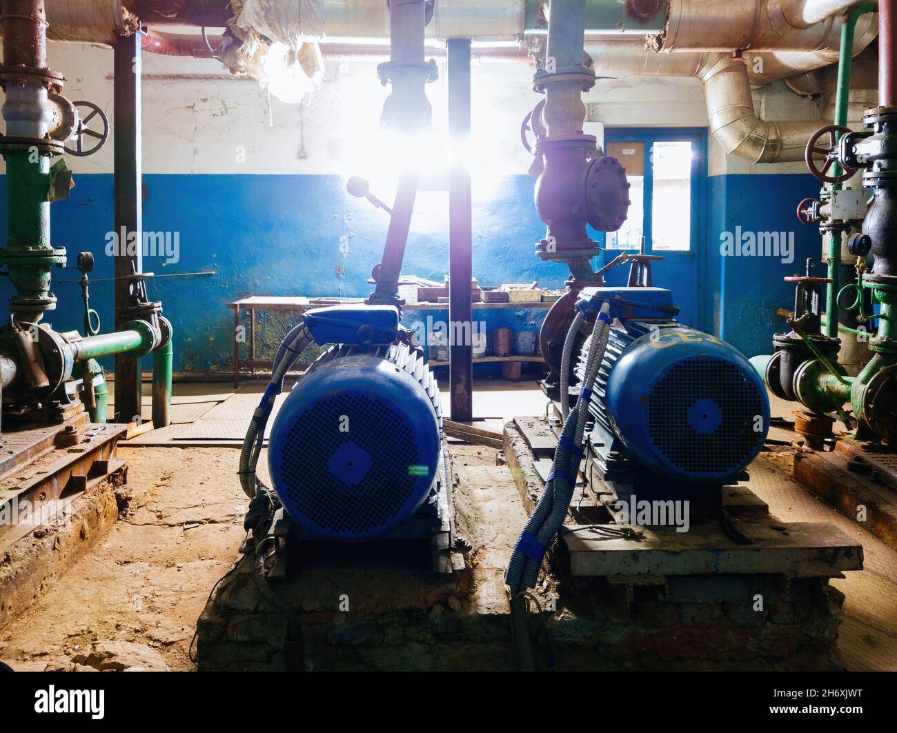 Old industrial electric compressors in the boiler Stock Photo - Alamy