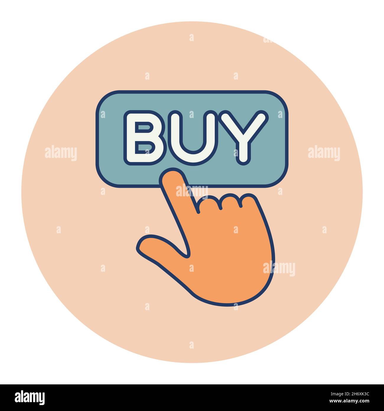 Finger pointing to buy sign isolated icon. E-commerce sign. Graph ...
