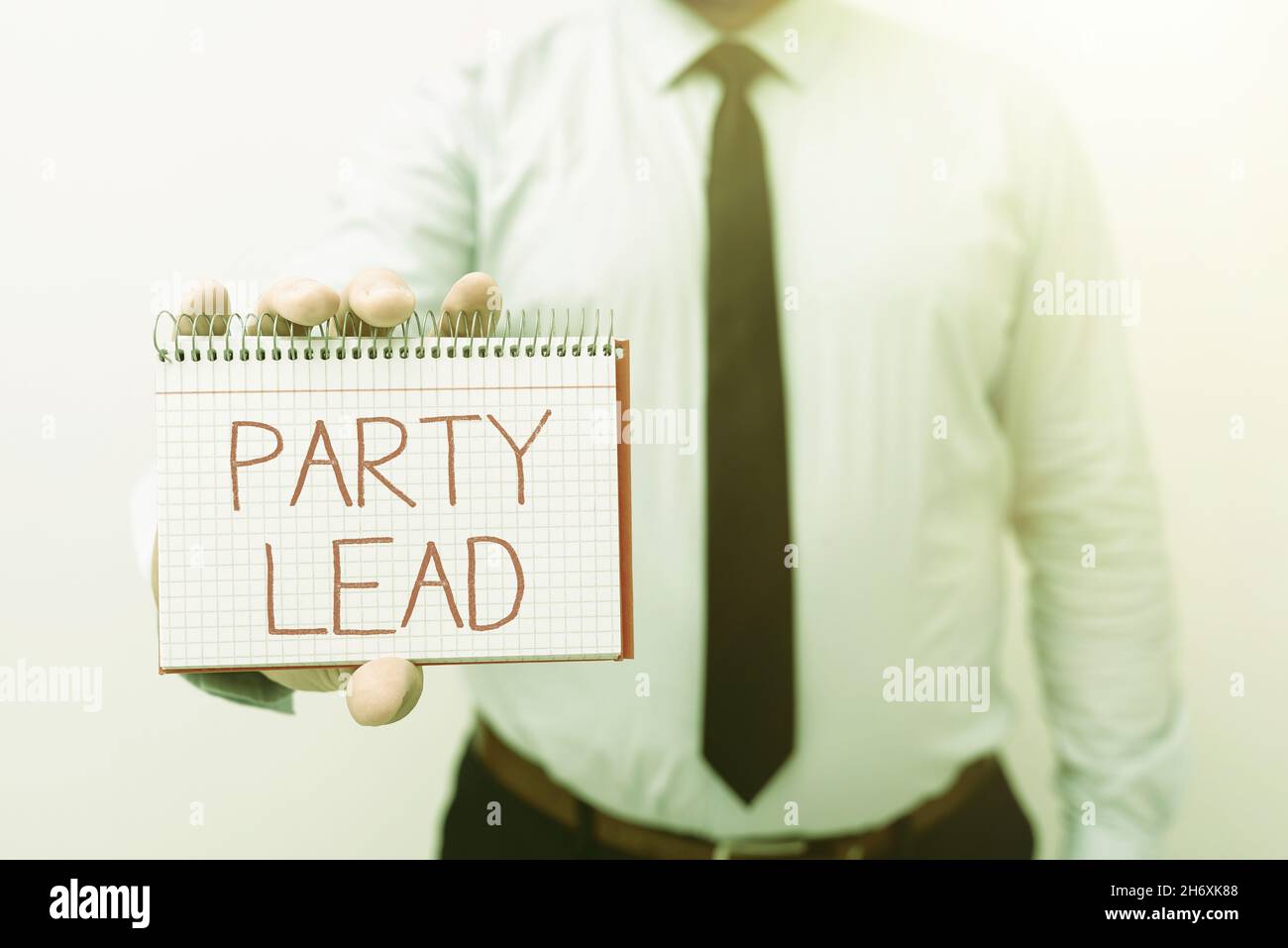 Conceptual display Party Lead, Word Written on acts as the official ...