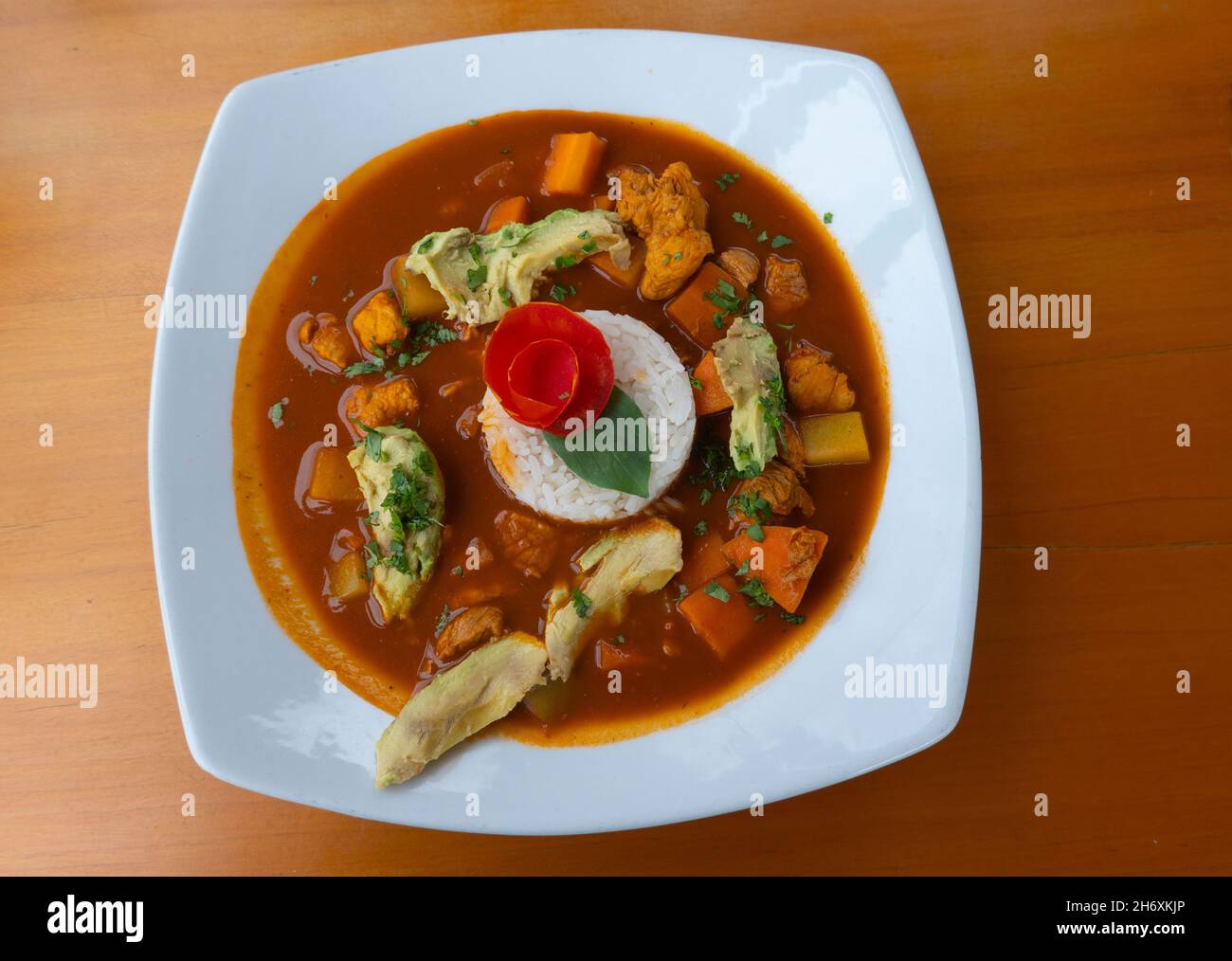 Kak’ik, a traditional spicy turkey stew, Cobán, Guatemala Stock Photo ...