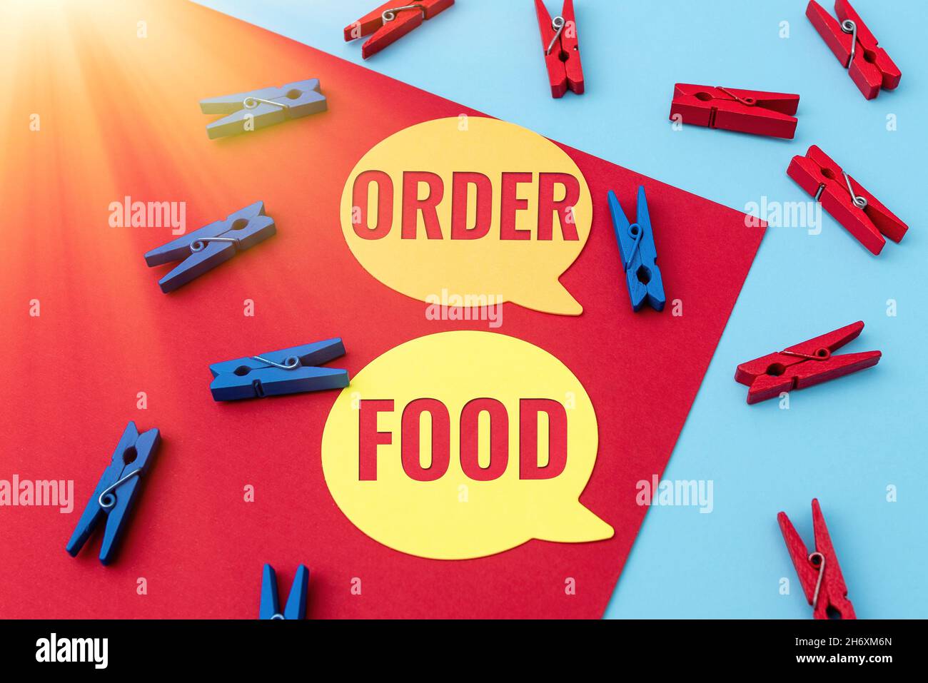 Sign displaying Order Food. Concept meaning the process of requesting a ...