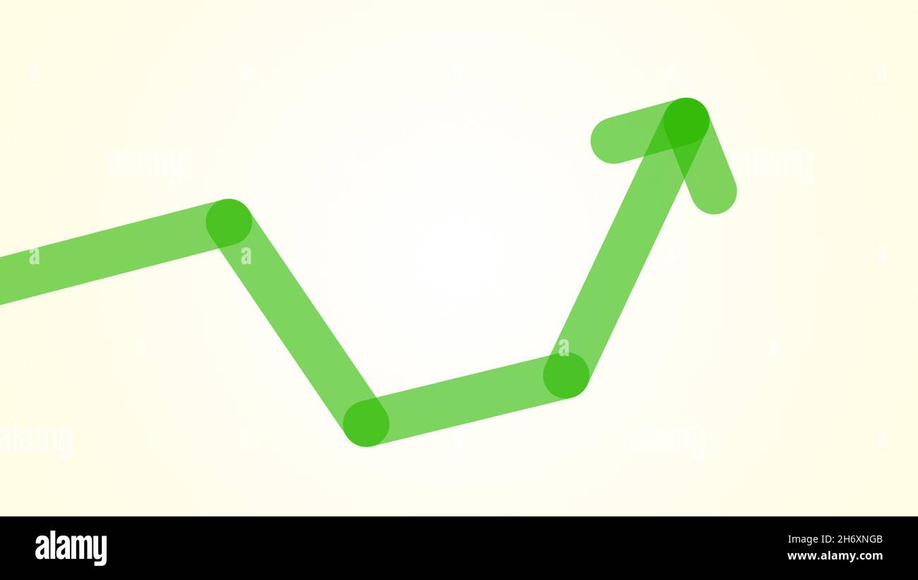 Green line graph with arrow. Abstract business, economy and success ...