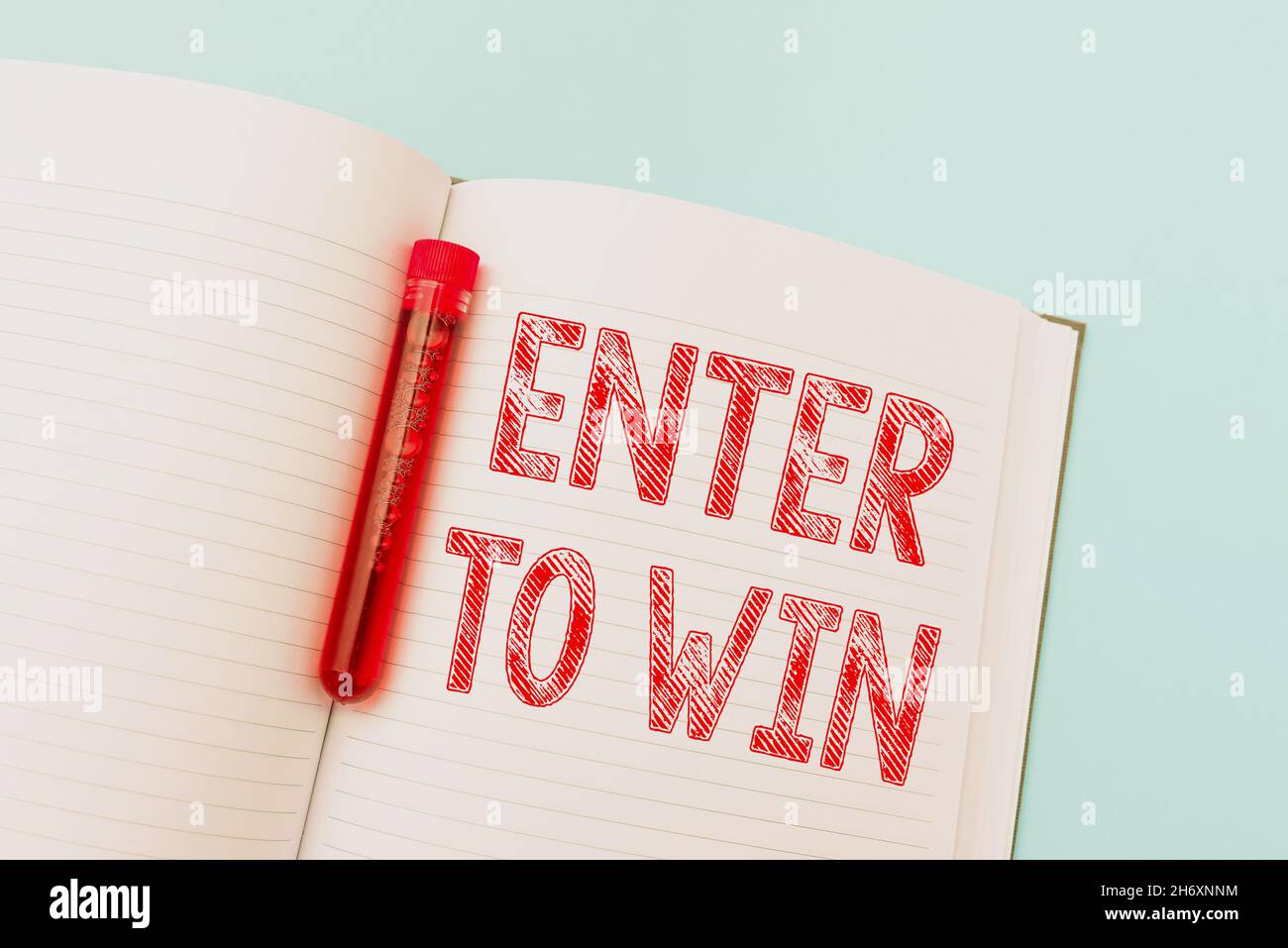 Text caption presenting Enter To Win. Business idea exchanging ...