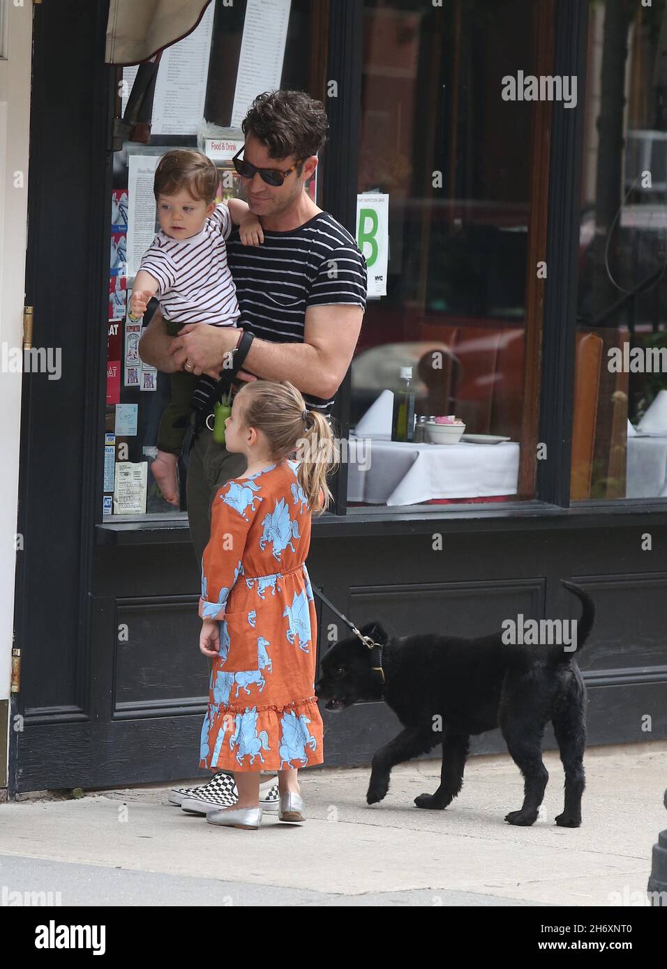 New York - NY - 06/16/2019 - Nate Berkuswalking his dog with daughter ...