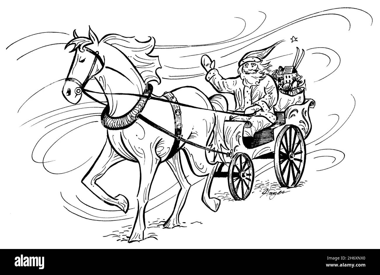 Santa claus in sled Cut Out Stock Images & Pictures - Alamy