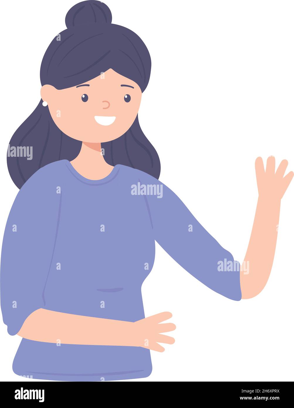 woman waving hand Stock Vector Image & Art - Alamy