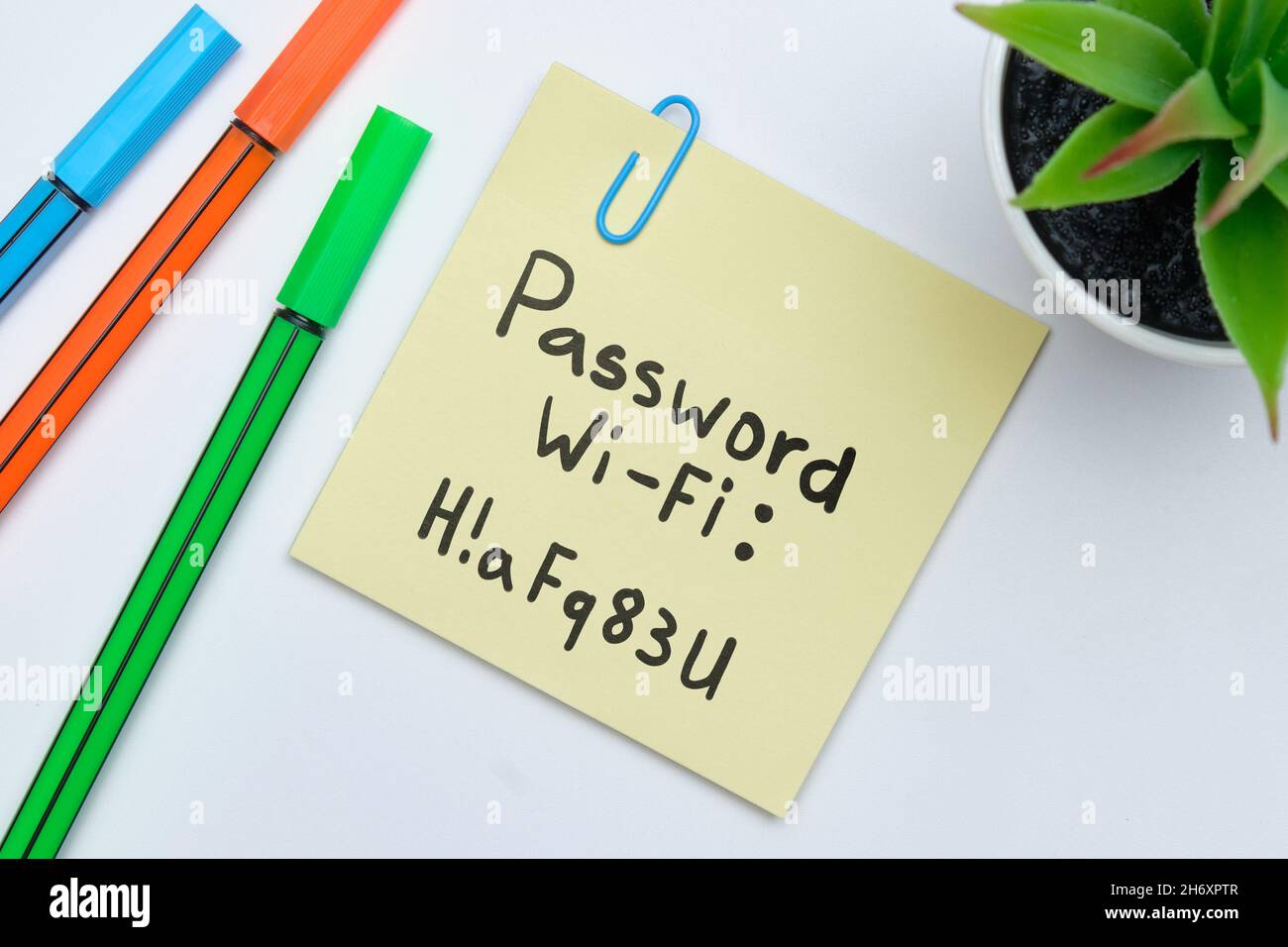 Wi-Fi password concept written on a piece of paper Stock Photo - Alamy
